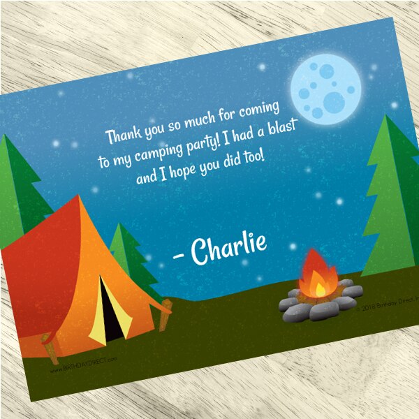 Camping Theme Thank You Wording Profile For Pitch Perfect Glamping