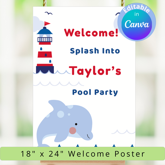 Little Dolphin Birthday Party Supplies, Ocean Printables & Decorations ...