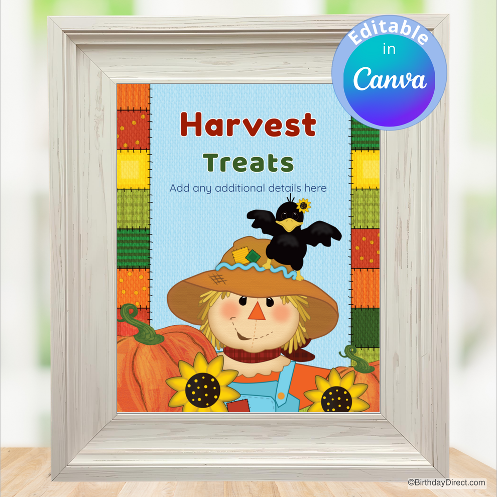 Little Scarecrow Table Signs | Printable Decorations – BirthdayDirect