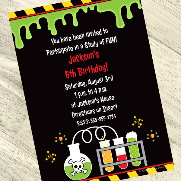 Mad Scientist Party Invitation Templates Science Birthday Party