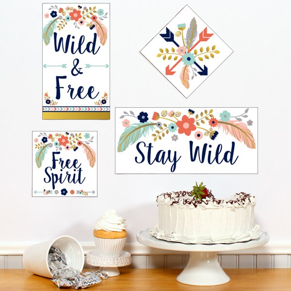 Boho Party Sign Cutouts Wall Decoration, 8.5x11 Printable PDF by ...