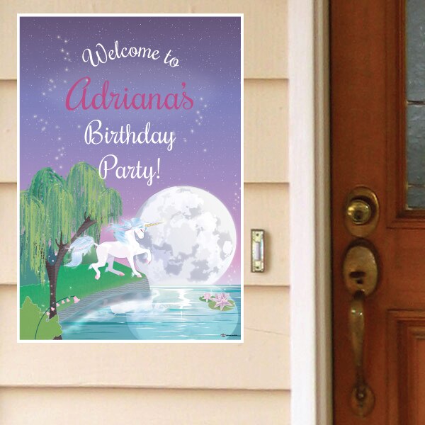 Unicorn Fantasy Party Door Greeter, 8.5x11 Editable PDF Printable by ...