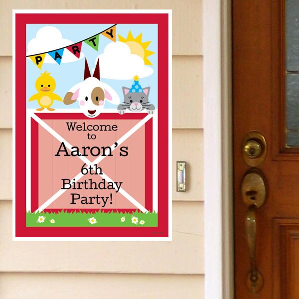 Farm Barnyard Party Door Greeter, 8x10, 16x20, and 24x30 inch Sizes ...