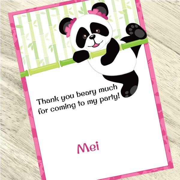 Little Panda Party Thank You, 5x7-in, Editable PDF Printable by ...