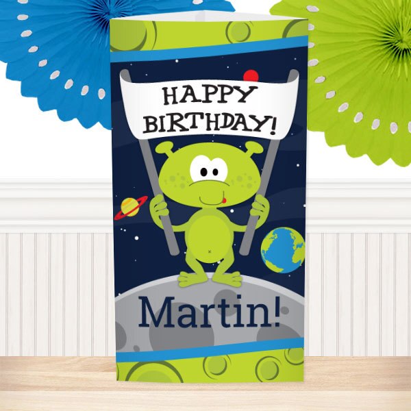 Space Alien Birthday Centerpiece, 10 inch Editable Digital Template by ...